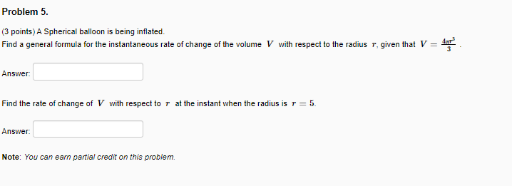 Solved Problem 5. (3 points) A Spherical balloon is being | Chegg.com