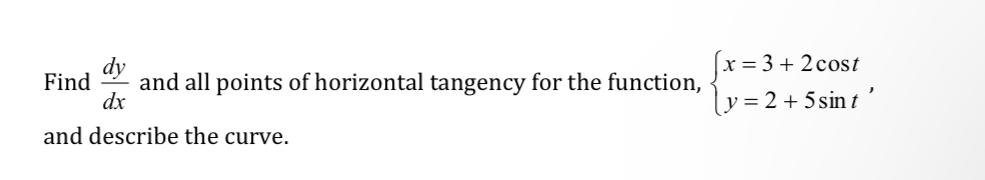 Solved Find dxdy and all points of horizontal tangency for | Chegg.com