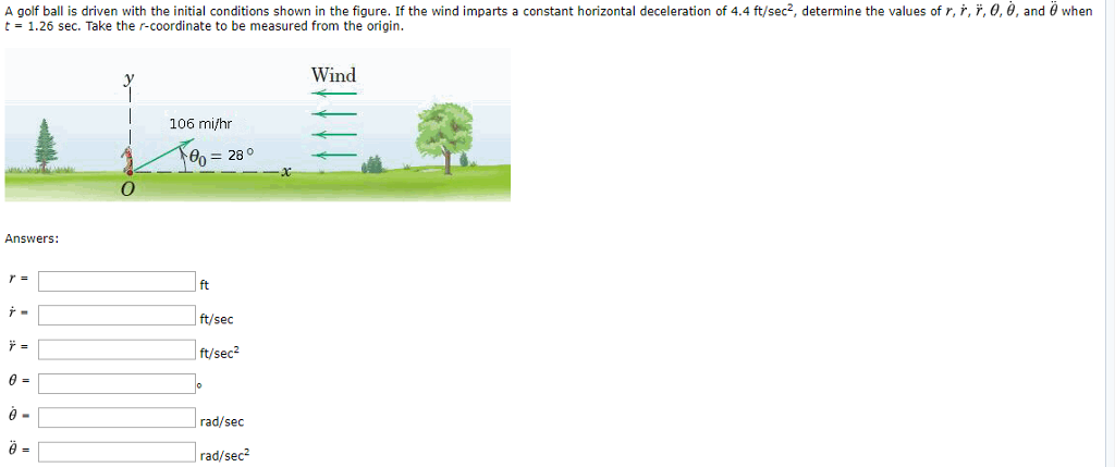 Solved A golf ball is driven with the initial conditions | Chegg.com
