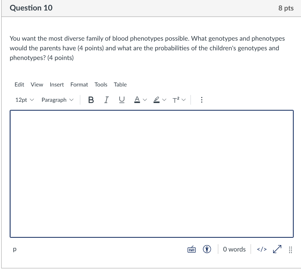 Solved Question 9 17 pts Your alien's genotype/phenotype: | Chegg.com