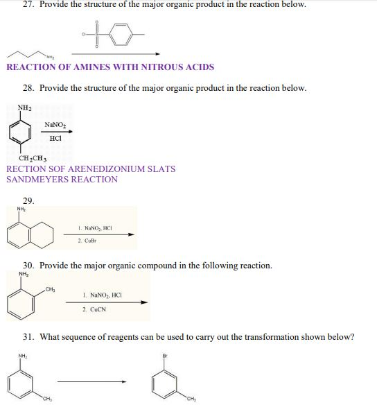 Solved 27. Provide the structure of the major organic | Chegg.com