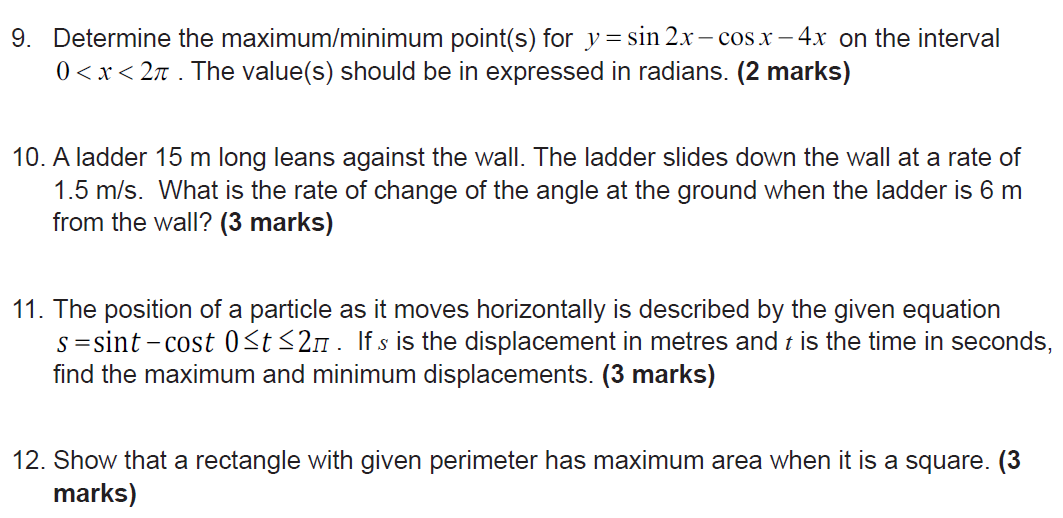 Determine the maximum/minimum point(s) for | Chegg.com
