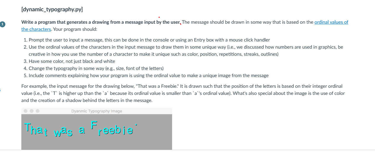 Solved [dynamic_typography.py] Write a program that | Chegg.com