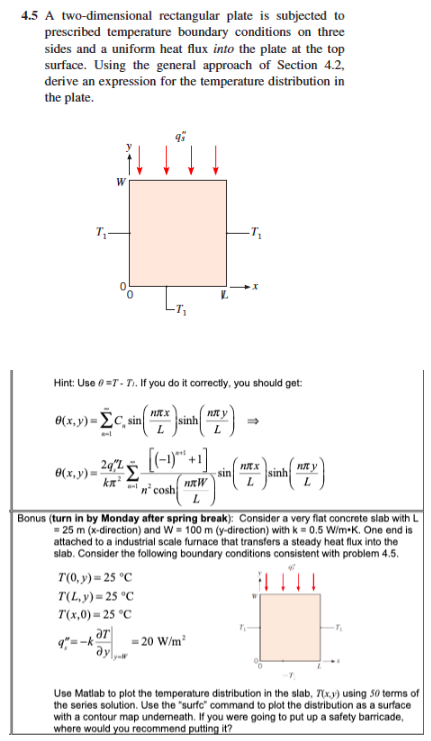Solved 4.5 A two-dimensional rectangular plate is subjected | Chegg.com