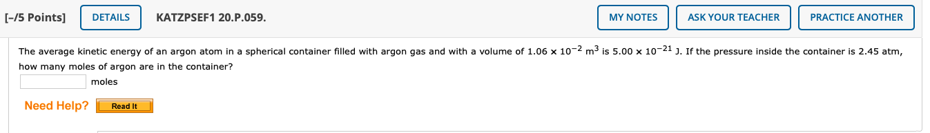 Solved [-/5 Points) DETAILS KATZPSEF1 20.P.059. MY NOTES ASK | Chegg.com Solved [-/5 Points) DETAILS KATZPSEF1 20.P.059. MY NOTES ASK | Chegg.com