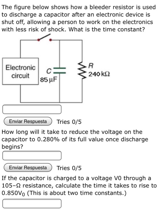 Solved The figure below shows how a bleeder resistor is used | Chegg.com