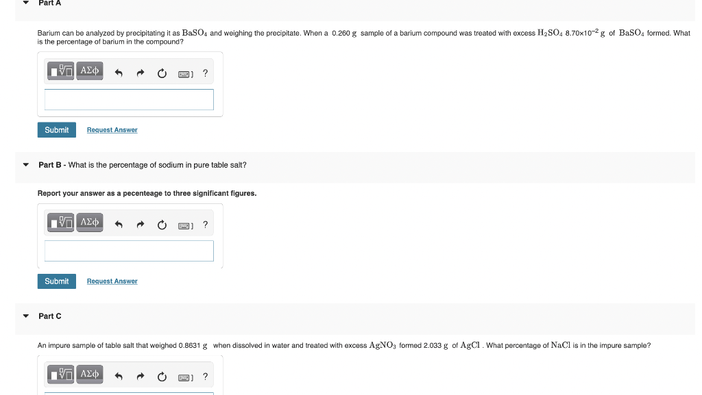 Solved Part A Barium can be analyzed by precipitating it as | Chegg.com