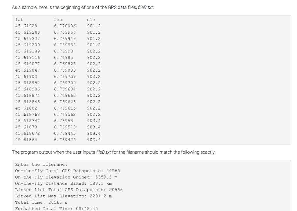 Solved 9.10 LAB*: Reading GPS Data - Tour de France | Chegg.com