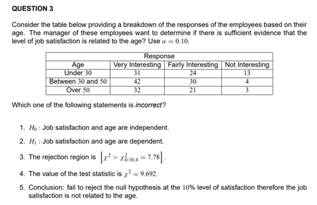 Solved QUESTION 3 Consider the table below providing a | Chegg.com