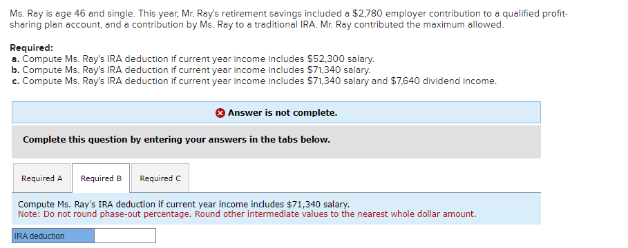 Solved Ms. Ray is age 46 and single. This year, Mr. Ray's | Chegg.com