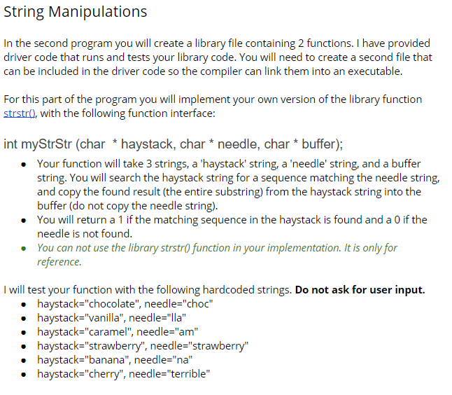 Solved String Manipulations In the second program you will | Chegg.com