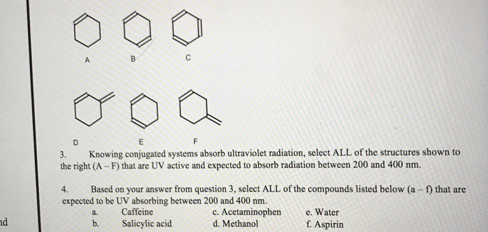 Solved 3. Knowing conjugated systems absorb ultraviolet | Chegg.com