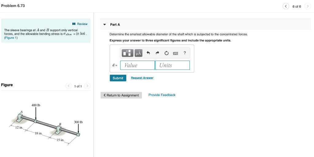 Solved Problem 6.73 6 of 6 Review Part A The sleeve bearings | Chegg.com