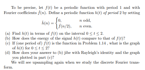 1.15. Upsampling the spectrum In Problem 1.14 we | Chegg.com