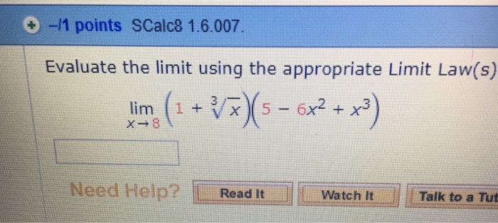Solved Evaluate the limit using the appropriate Limit Law(s) | Chegg.com