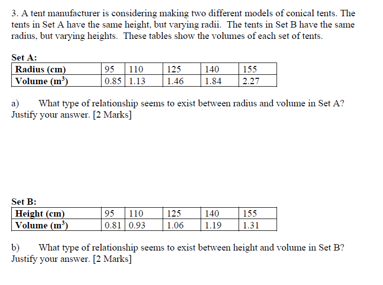 Solved 3. A tent manufacturer is considering making two | Chegg.com