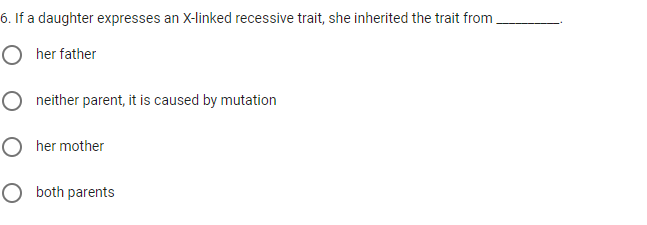 Solved If a daughter expresses an X-linked recessive trait, | Chegg.com