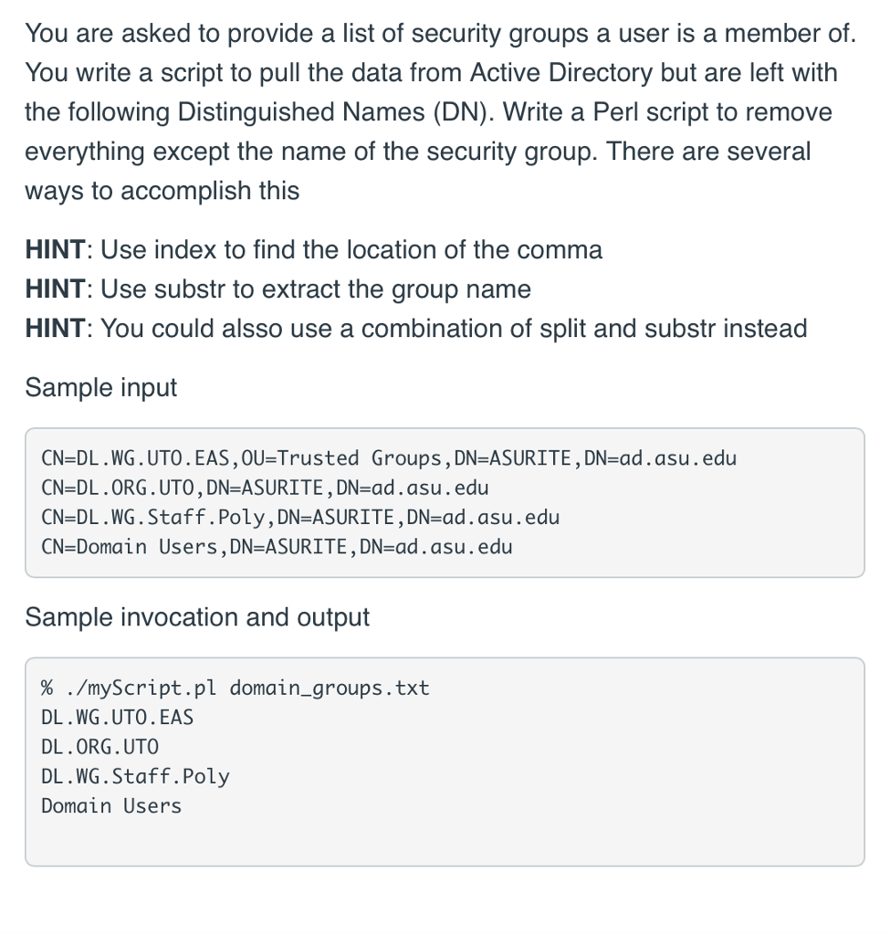 Solved You are asked to provide a list of security groups a | Chegg.com