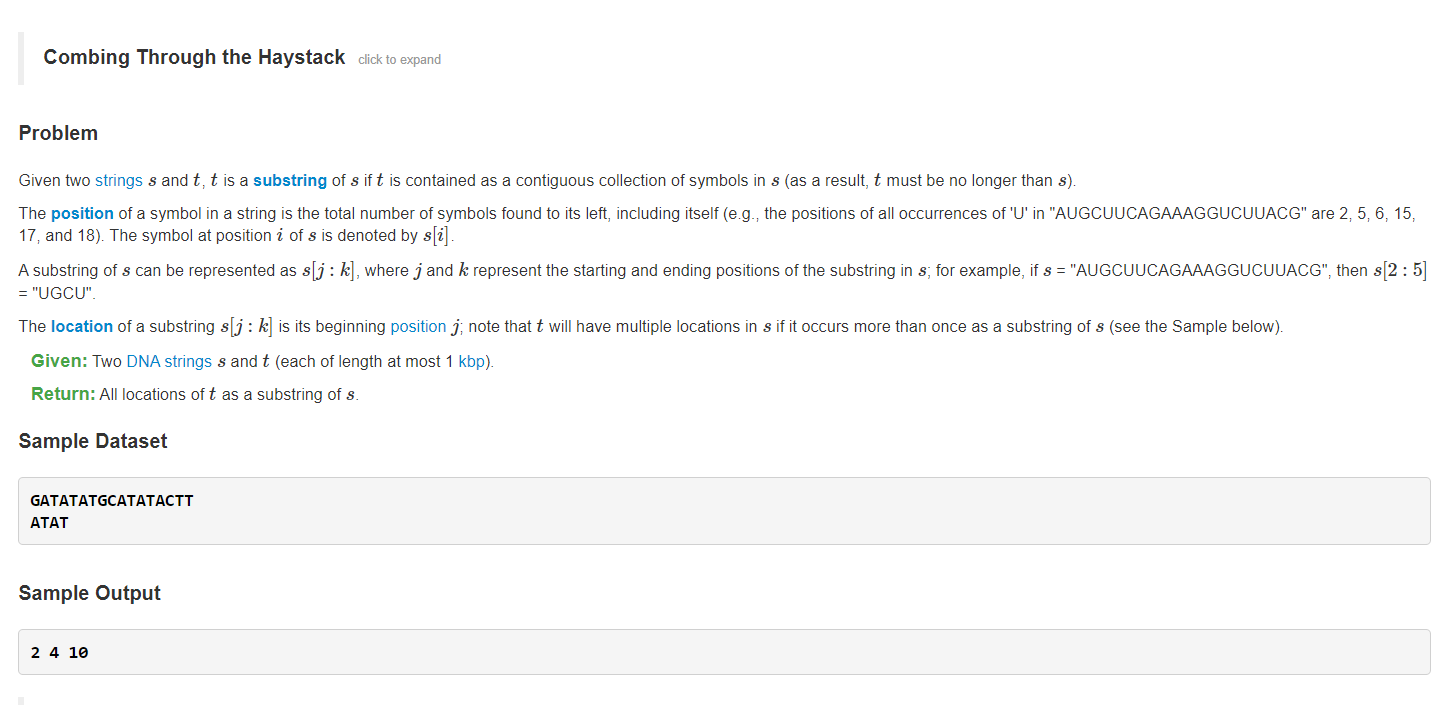 Solved Combing Through the Haystack click to expand Problem | Chegg.com