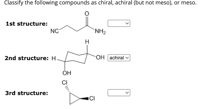 Solved 1st structure 2nd structure: 3rd structure: | Chegg.com