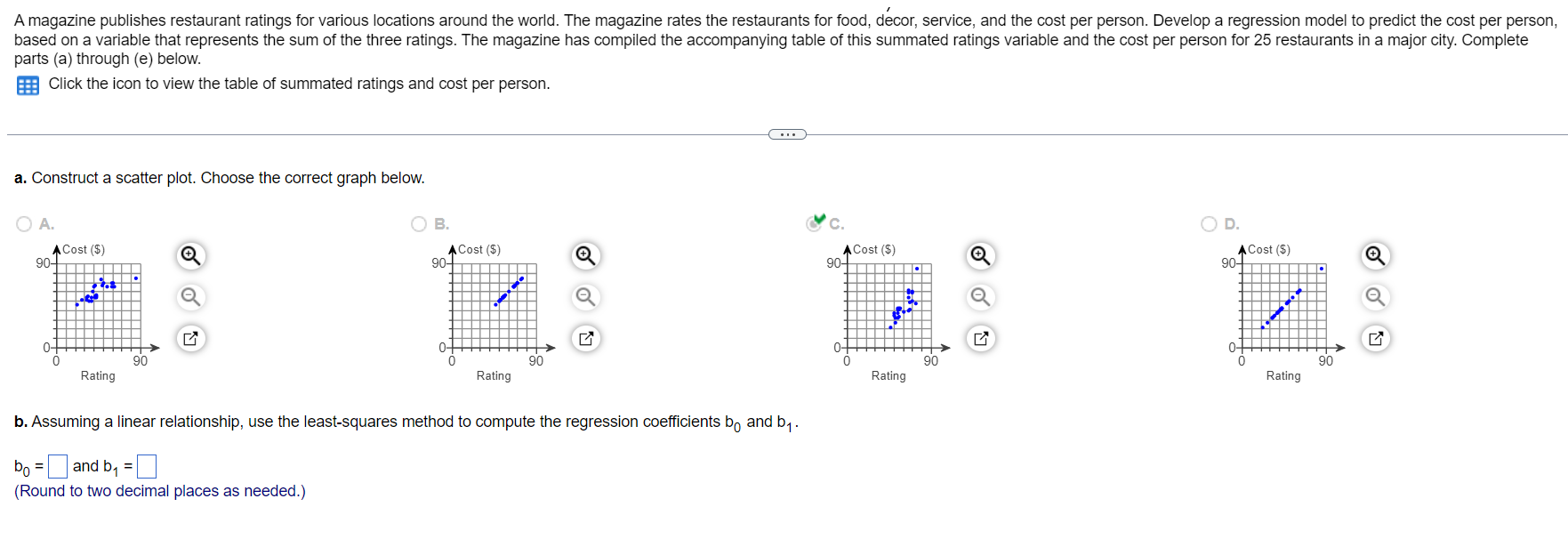 Solved parts (a) through (e) below. Click the icon to view | Chegg.com