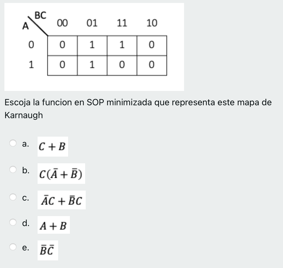 Solved Choose the function in minimized SOP that represents | Chegg.com
