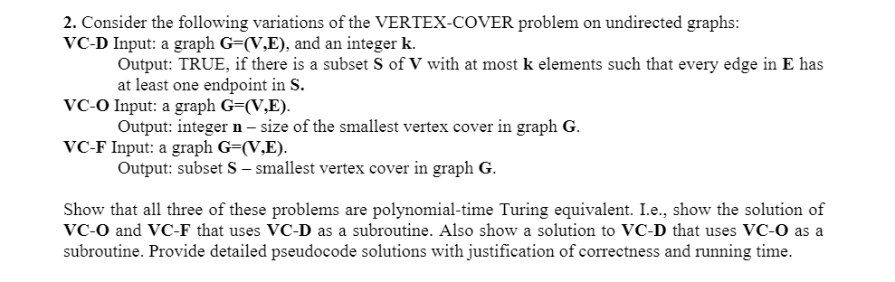 2. Consider the following variations of the | Chegg.com
