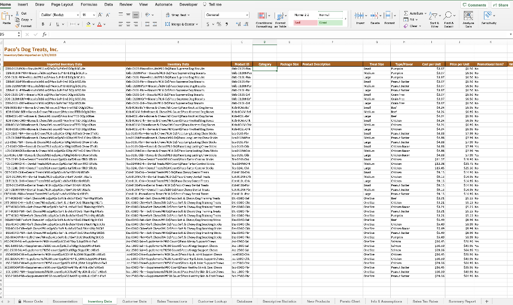Solved In cell D5 of the Inventory Data worksheet, use the | Chegg.com