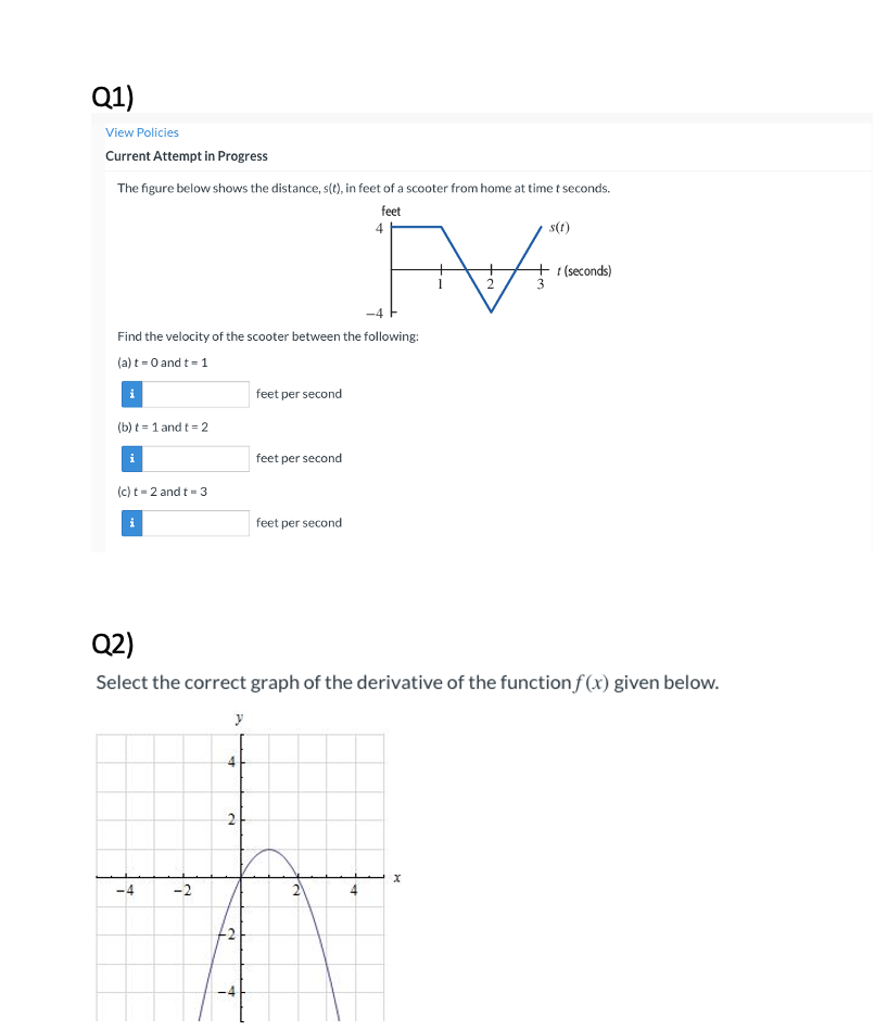 Solved The figure below shows the distance, s(t), in feet of | Chegg.com