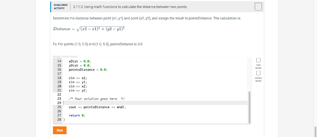 Solved Challenge Activity 2 11 3 Using Math Functions To