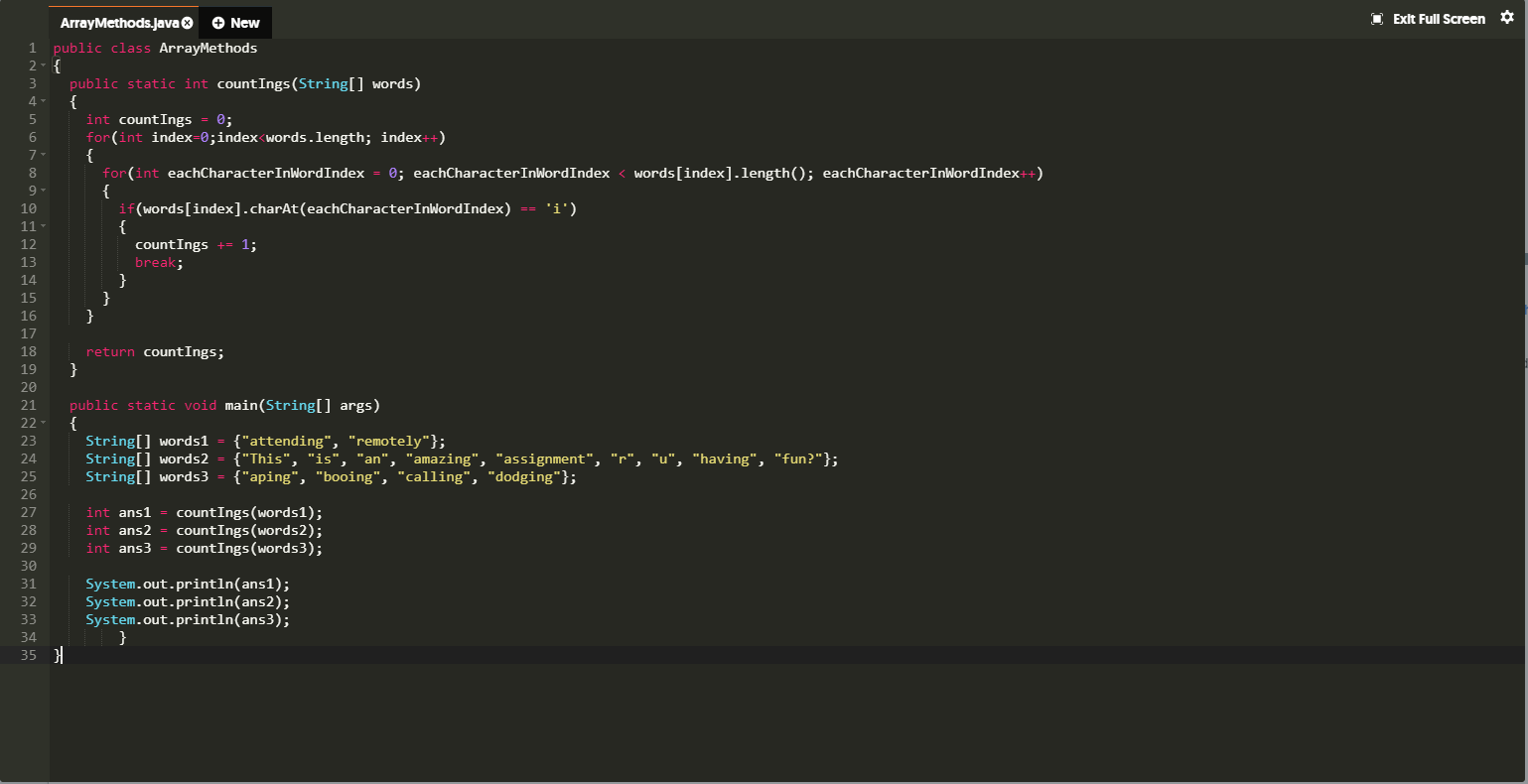 Solved Help with Java FRQ Given an array of String objects, | Chegg.com