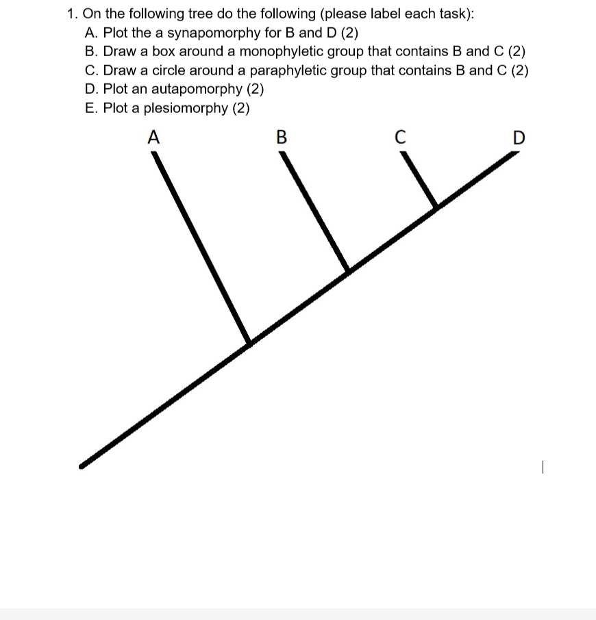 Solved 1. On the following tree do the following (please | Chegg.com