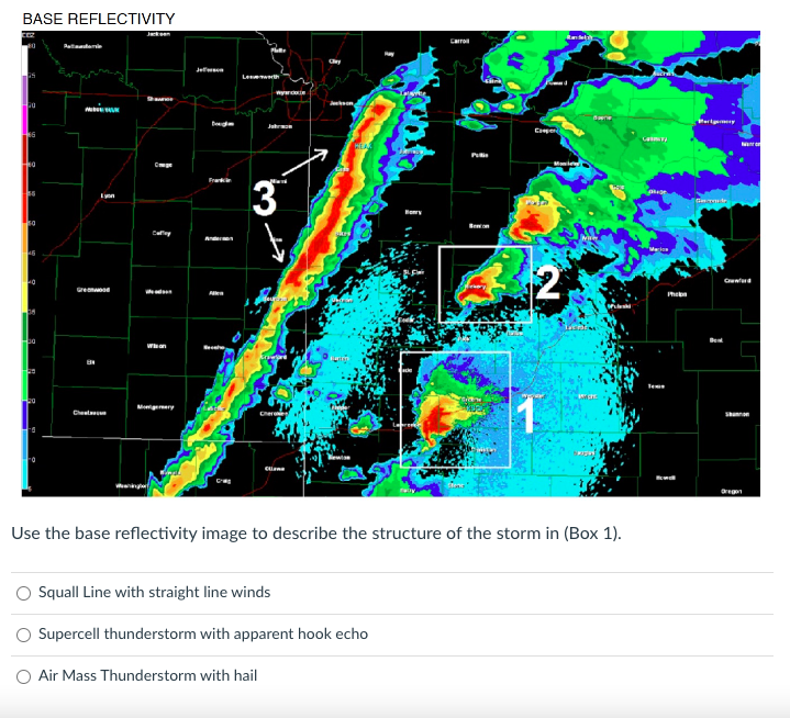 Solved Use the storm relative velocity image and locate the | Chegg.com