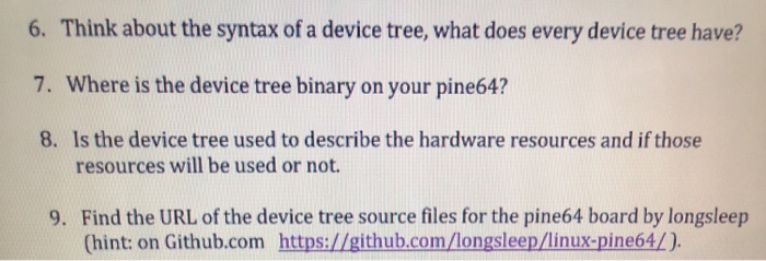 Solved 6. Think about the syntax of a device tree, what does | Chegg.com