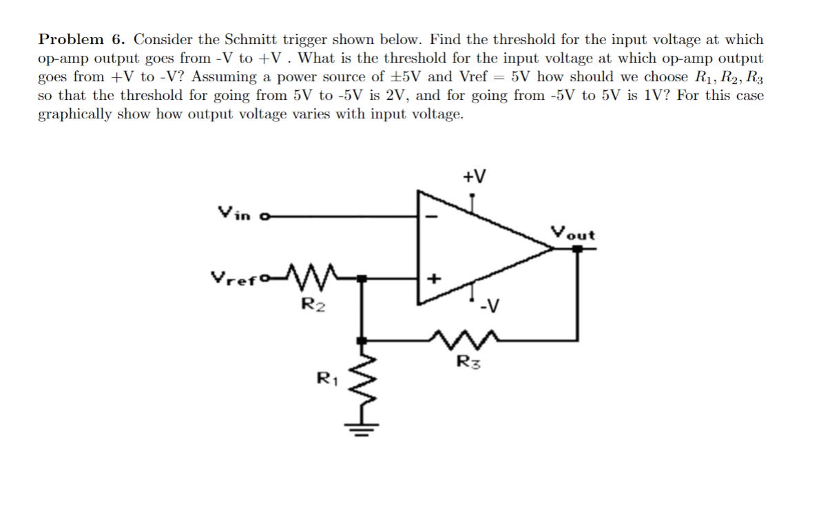 Solved HELP! Consider the Schmitt trigger shown below. Find | Chegg.com