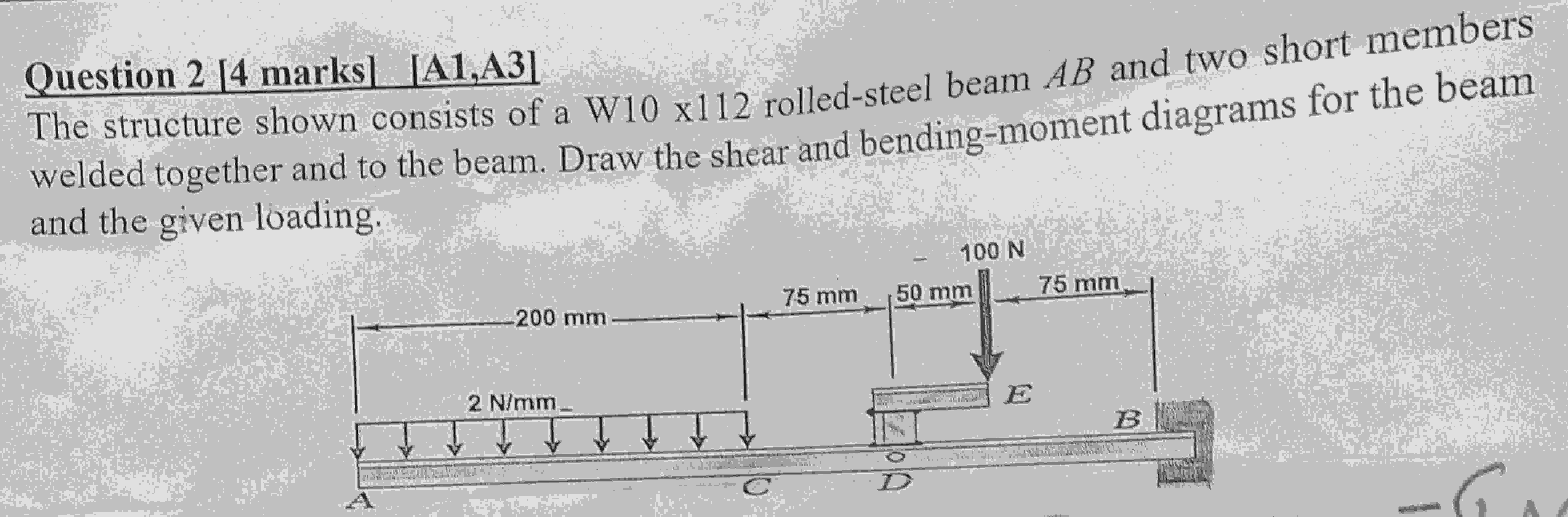 Solved Question 2 [4 ﻿marks] [A1,A3]The structure shown | Chegg.com