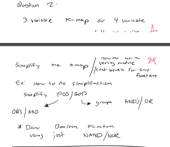 Solved Question 2: 3 variable k-map or 4 voriable 11....... | Chegg.com