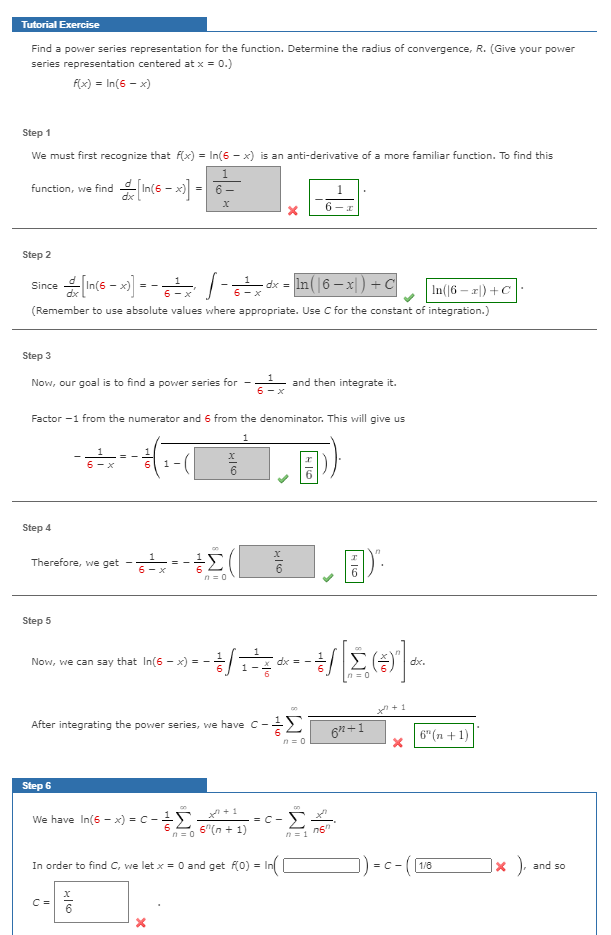 Solved Tutorial Exercise Find a power series representation | Chegg.com