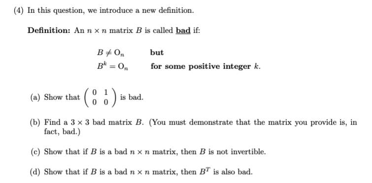 Solved (4) ﻿In this question, we introduce a new | Chegg.com
