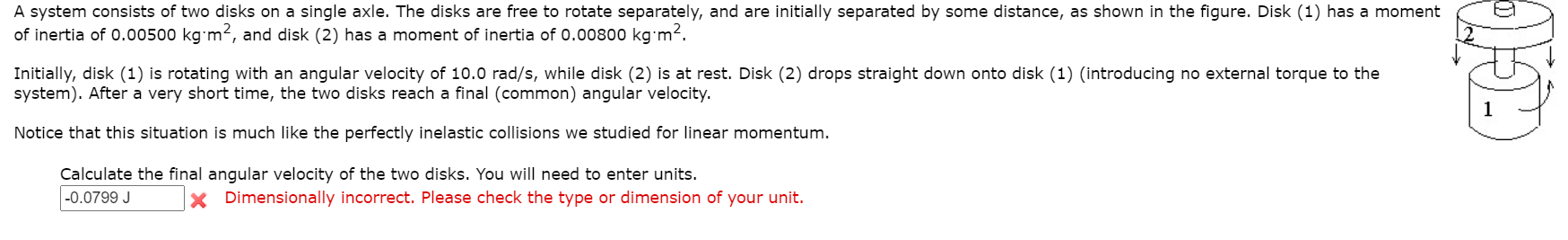Solved A system consists of two disks on a single axle. The | Chegg.com