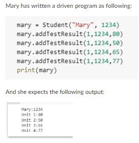 Solved Mary wishes to have a method in class Unit to | Chegg.com