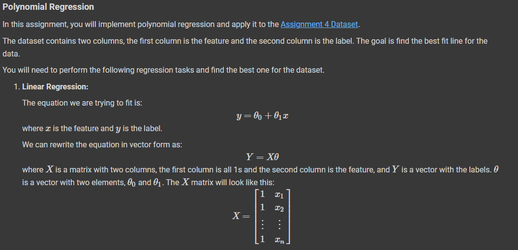 Solved Polynomial Regression N This Assignment You Will 