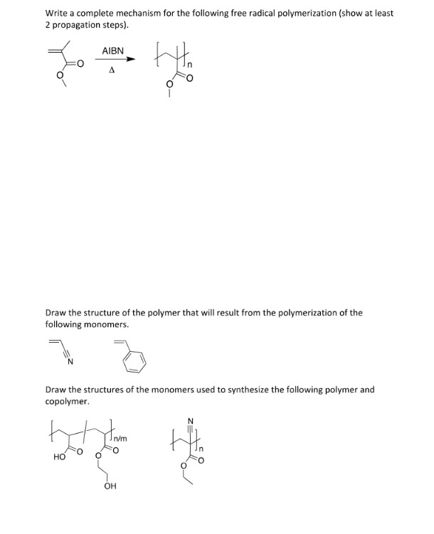Solved Write a complete mechanism for the following free | Chegg.com