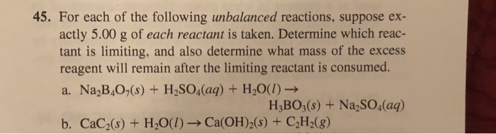 Solved 45. For each of the following unbalanced reactions, | Chegg.com