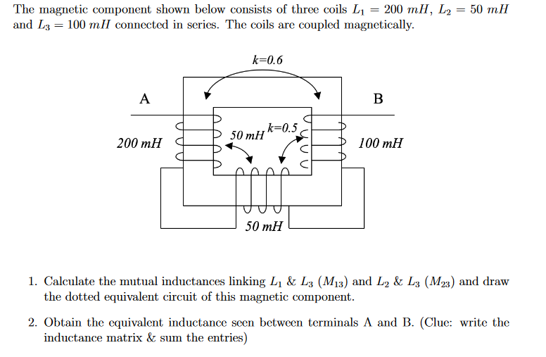 Solved The magnetic component shown below consists of three | Chegg.com