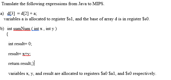 Solved Translate the following expressions from Java to | Chegg.com