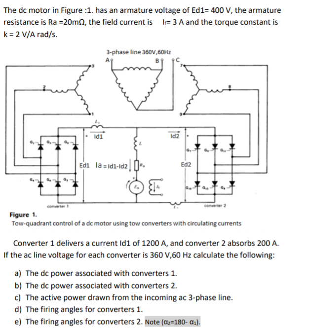 Solved The dc motor in Figure :1. has an armature voltage of | Chegg.com