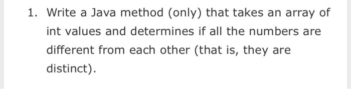Solved 1. Write a Java method (only) that takes an array of | Chegg.com