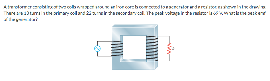 Solved A transformer consisting of two coils wrapped around | Chegg.com