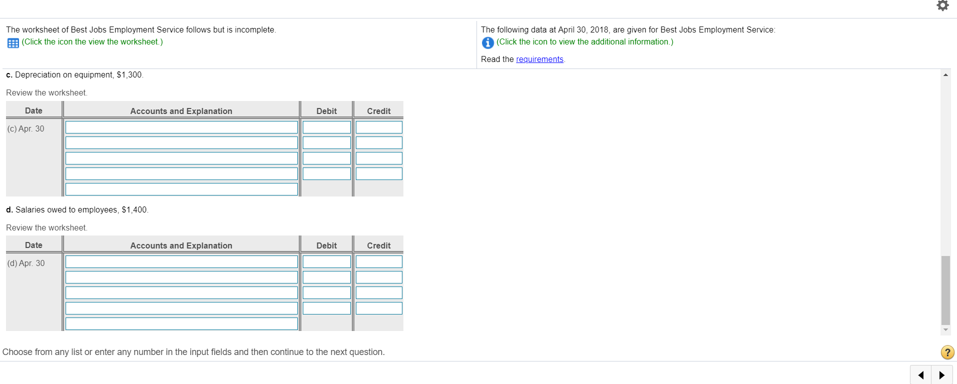 Solved The worksheet of Best Jobs Employment Service follows | Chegg.com